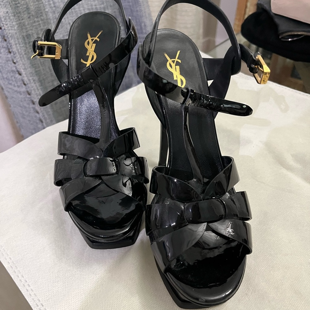 Authentic Ysl Tribute Black Patent Heels, Women Size … - Gem